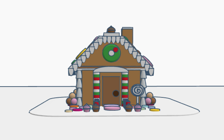 3D design Gingerbread House - Tinkercad
