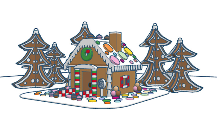 3D design Gingerbread House - Tinkercad