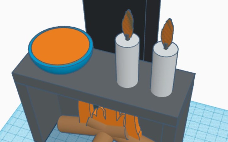 3D design Fire place - Tinkercad