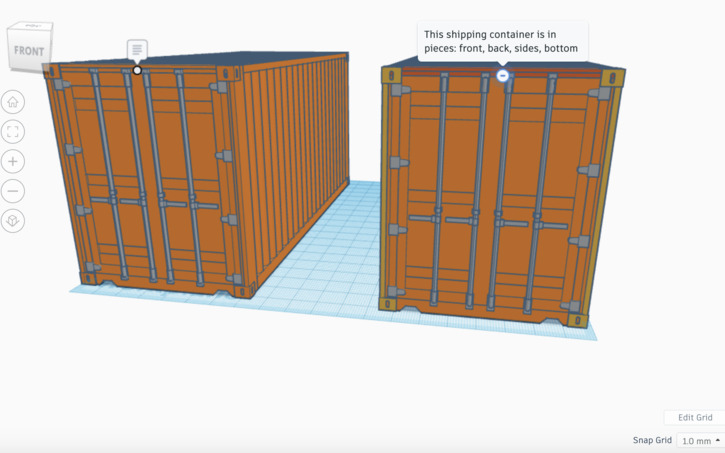 3D design Shipping Container - Tinkercad