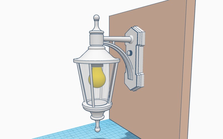 3D design Outdoor Wall Light - Tinkercad