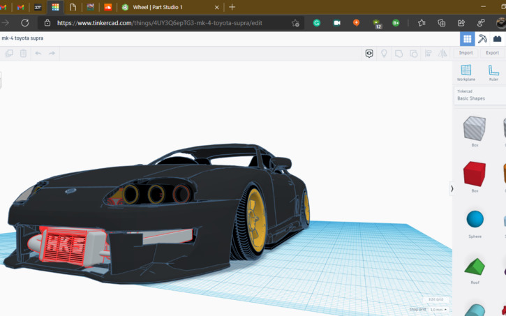 3D design mk-4 toyota supra - Tinkercad