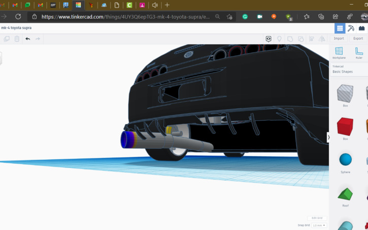 3D design mk-4 toyota supra - Tinkercad