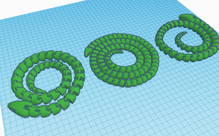 3D design Articulated Snakes - Tinkercad