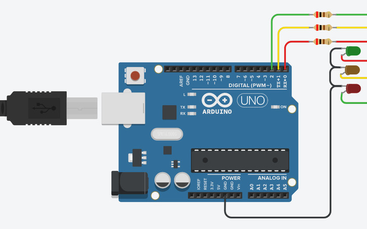 Circuit design ARDUINO UNO - Tinkercad
