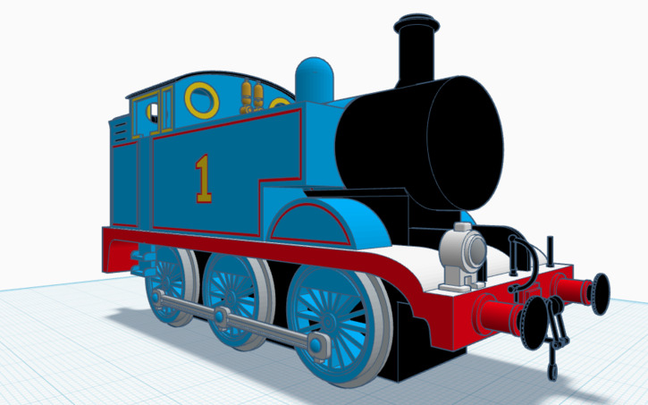 3D design 0-6-0T Aqua Blue LB&SCR E2 (extended side tanks version ...
