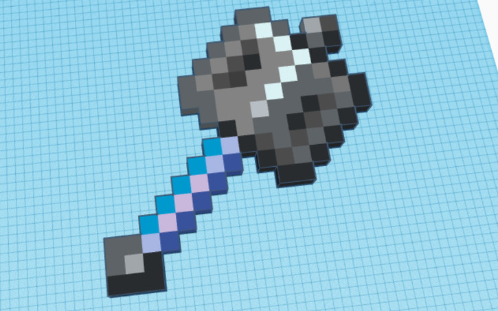 3D design Minecraft Mace - Tinkercad