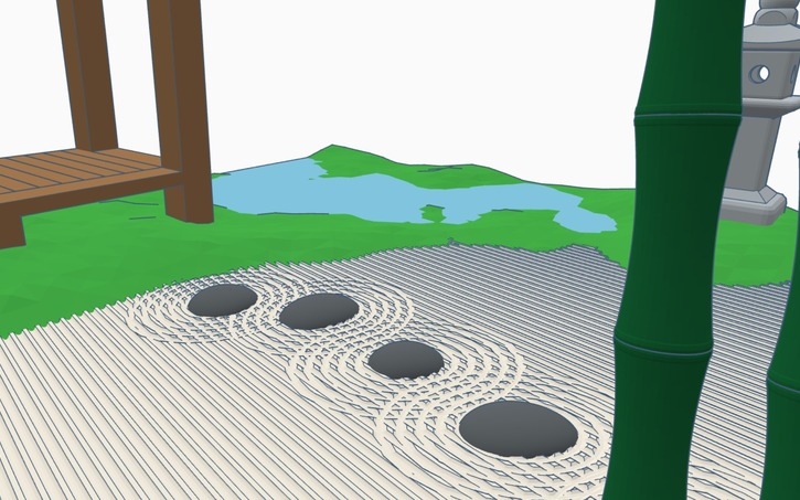 3D design Zen Garden Diorama - Tinkercad