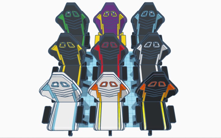 3D design Gaming Chair Color Variants - Tinkercad