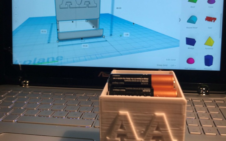 3D design aa battery holder - Tinkercad