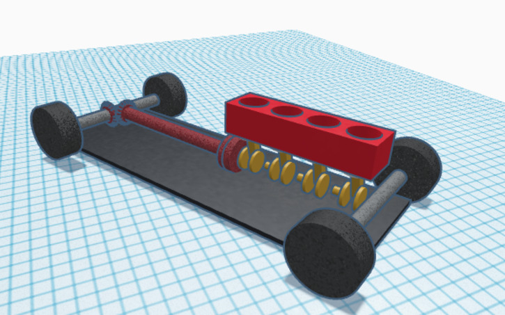 3D design SIM-LAB car with Engine! - Tinkercad