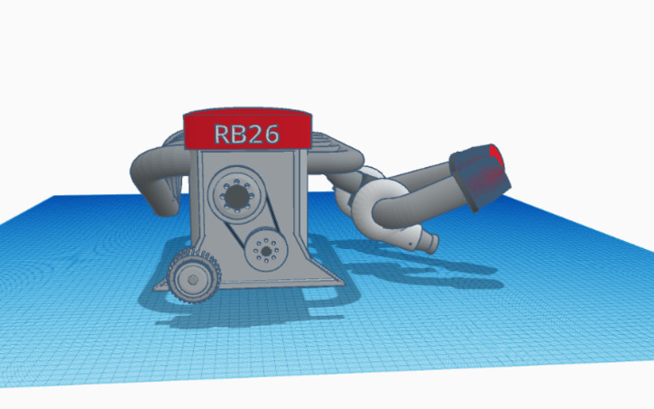 3D design Custom RB26DETT Engine (Nissan Skyline R34 Engine) - Tinkercad