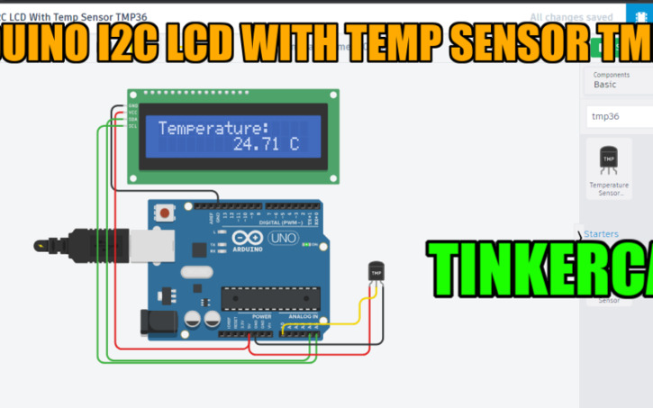 Circuit Design Arduino I2c Lcd With Temp Sensor Tmp36 Tinkercad 0441