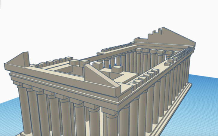 3D design Parthenon - Tinkercad