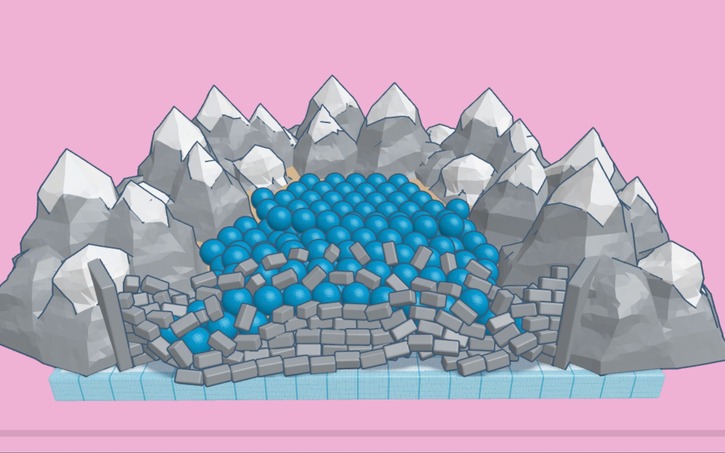 3D design Dam Failure - SIM LAB - Tinkercad