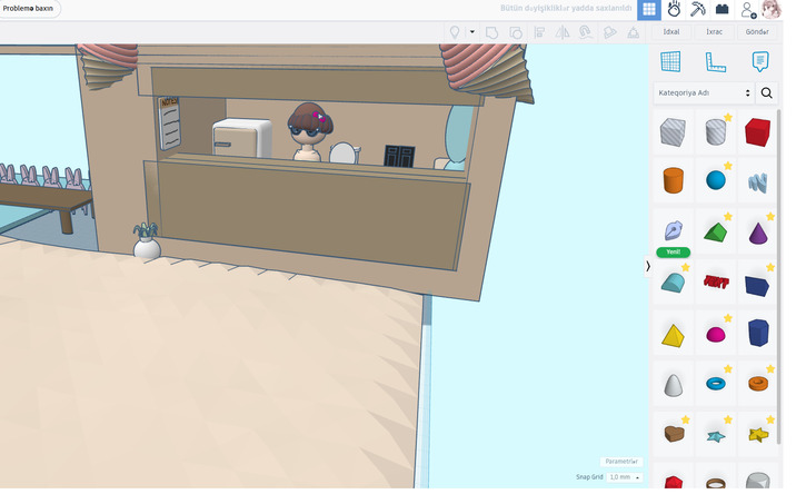 3D design Summer Beach (chibi girl 8) - Tinkercad