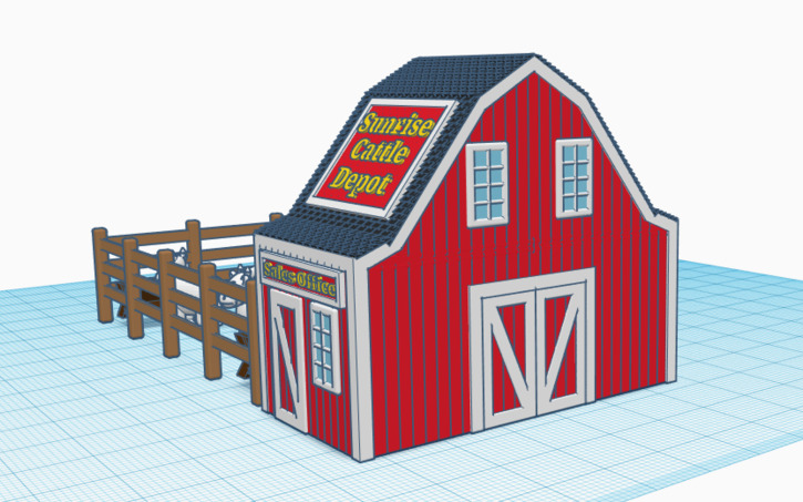 3D design Railroad Cow Depot - Tinkercad