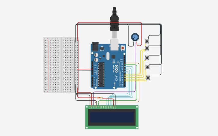 Circuit design Electronic Voting Machine - Tinkercad