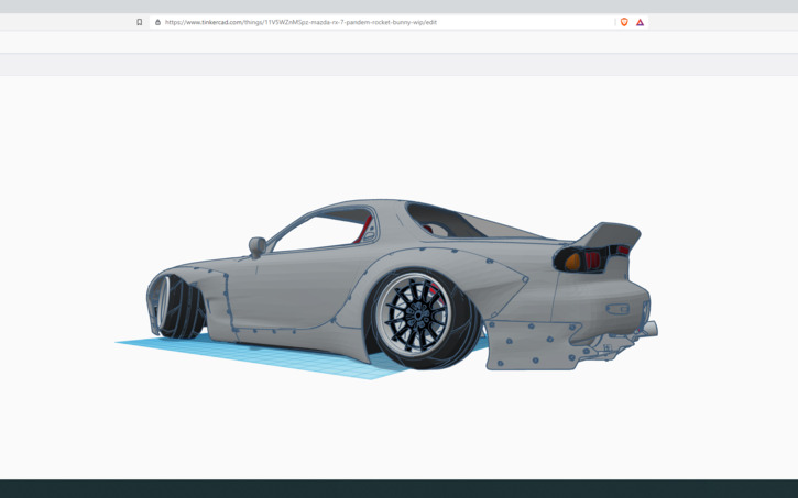 3D design Mazda RX-7 Pandem Rocket-Bunny - Tinkercad
