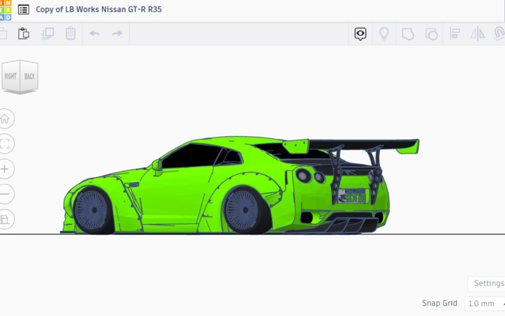 3D design LB Works Nissan GT-R - Tinkercad