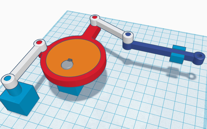 3D design Eccentric Mechanism for Linear Motion SIM LAB - Tinkercad