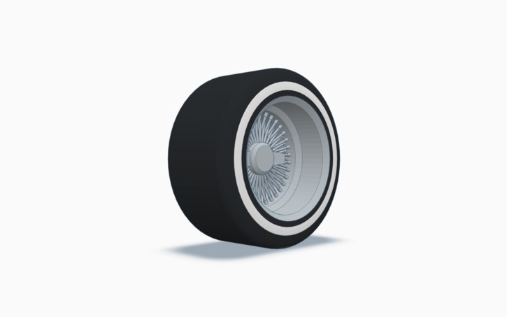 3D design Lowrider wire wheel - Tinkercad