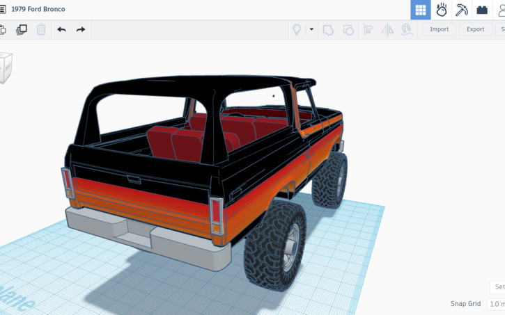 3D design 1979 Ford Bronco - Tinkercad