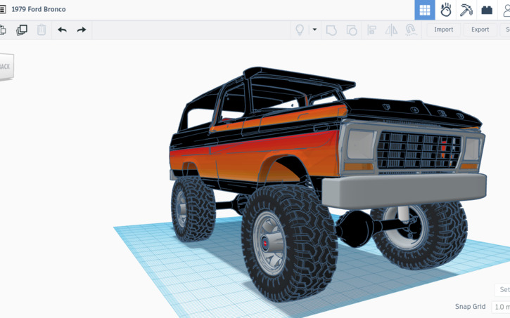 3D design 1979 Ford Bronco - Tinkercad