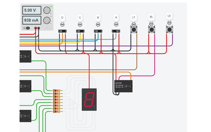 Circuit design [Relay] [CD4511] Improved HEX to 7 segment decoder ...