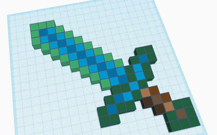 3D design minecraft knife - Tinkercad