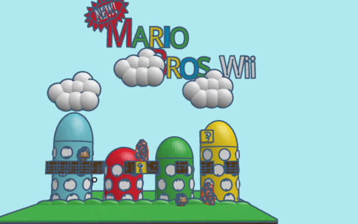 3D design New! Super Mario Bros. Wii Background - Tinkercad