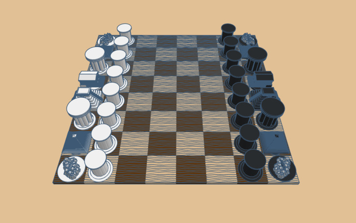 3D design Architecture Chess Set - Tinkercad