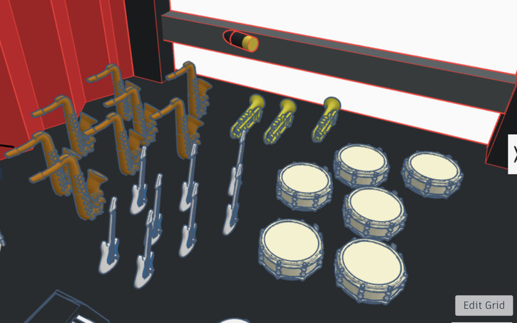 3D design The abstract symphony orchestra instrument placement - Tinkercad