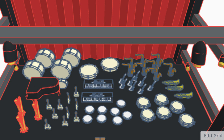 3D design The abstract symphony orchestra instrument placement - Tinkercad