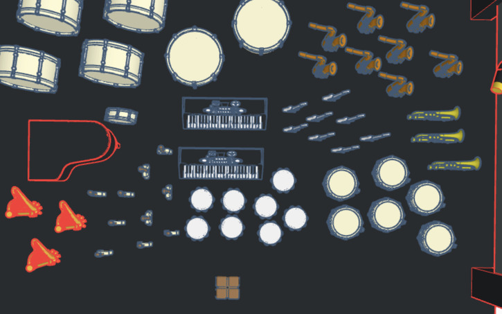 3D design The abstract symphony orchestra instrument placement - Tinkercad
