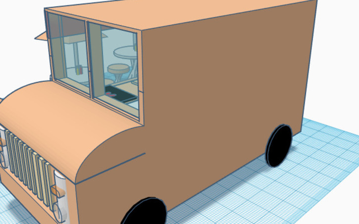 3D design Burger Food truck - Tinkercad