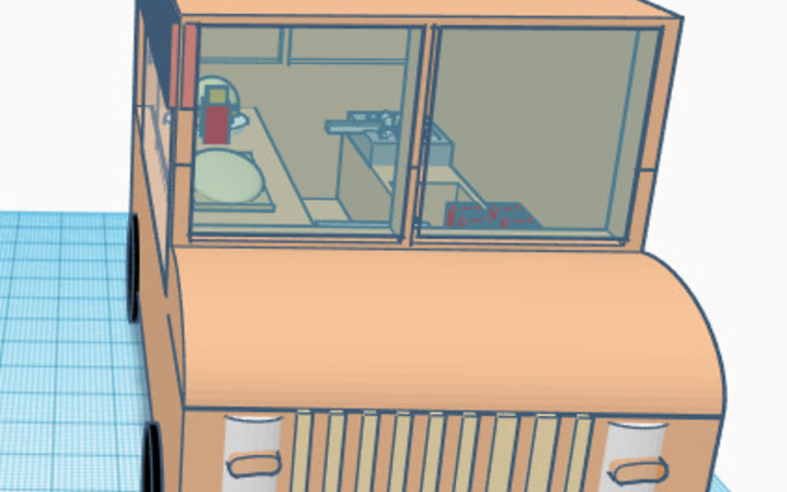 3D design Burger Food truck - Tinkercad