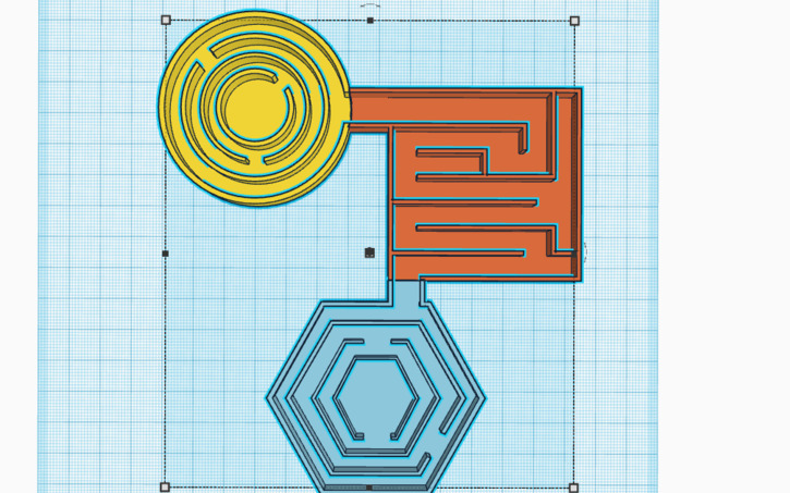 3D design 3 stages maze - Tinkercad