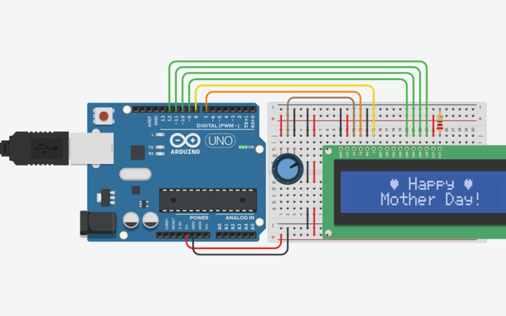 Circuit design Happy Mother Day! - Tinkercad