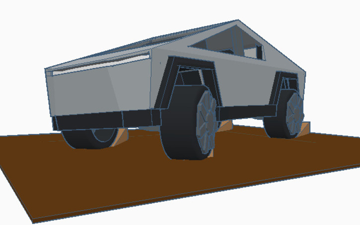 3D design Tesla Cybertruck - Tinkercad