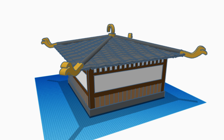 3D design Japanese Style Bird House - Tinkercad