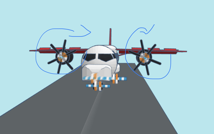 3D design Working Plane w/ engines and gear - Tinkercad