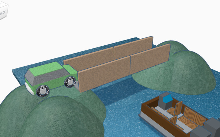 3D design Working Drawbridge in Sim Lab! - Tinkercad