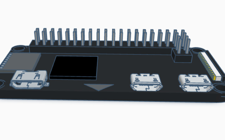 3D design raspberry pi 0w scale model - Tinkercad