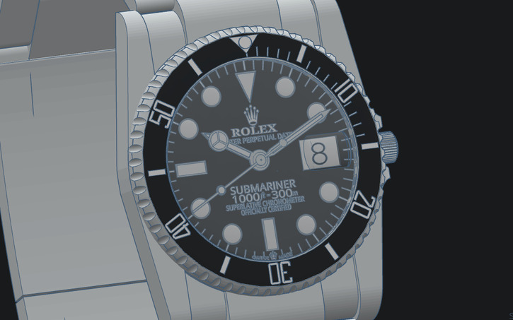 3D design Rolex Submariner Replica - Tinkercad