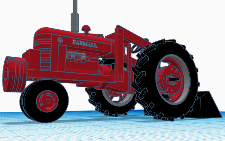 3D design Reversed Farmall H Loader Tractor - Tinkercad