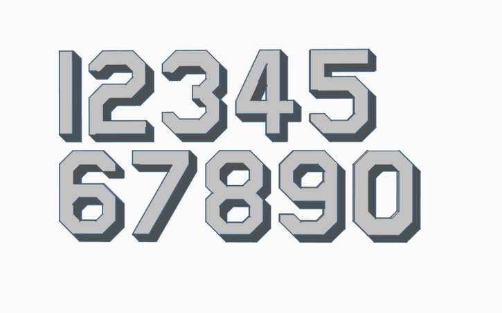 3D design U.S. Navy Hull Number Font - Tinkercad