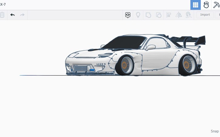 3D design Mazda RX-7 - Tinkercad