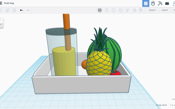 3D design Fruit tray - Tinkercad