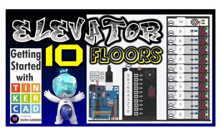 Circuit design ELEVATOR (10 FLOORS) - Tinkercad